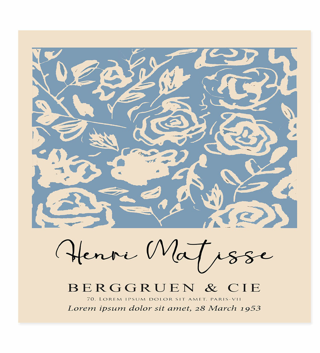Vault W Artwork Floral Henri Matisse Rose Flowers Blue Bohemian ...