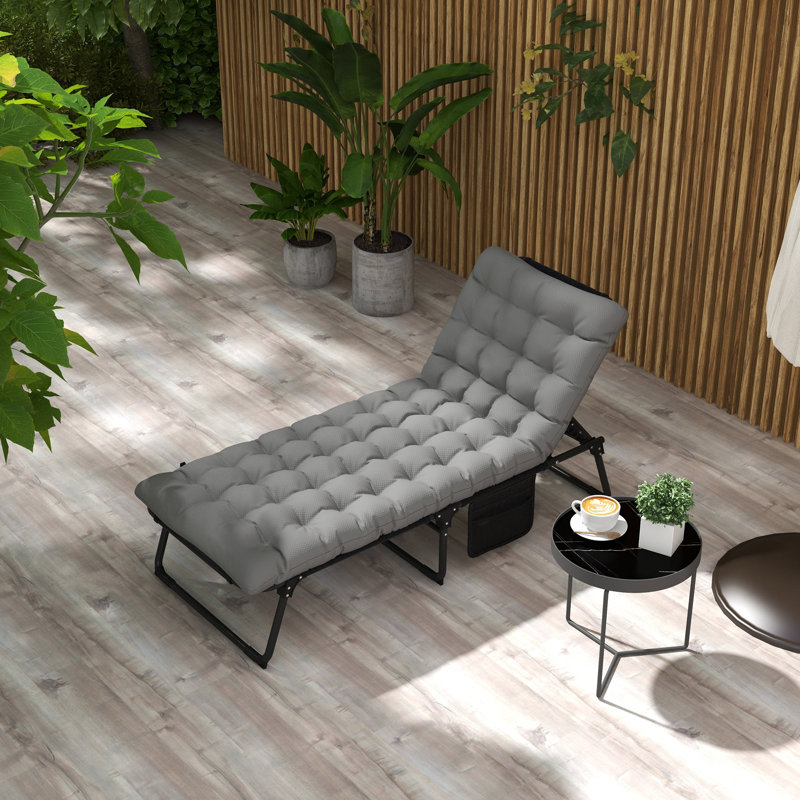 Arlmont & Co. Saitej 74.75'' Long Reclining Single Chaise with Cushions ...