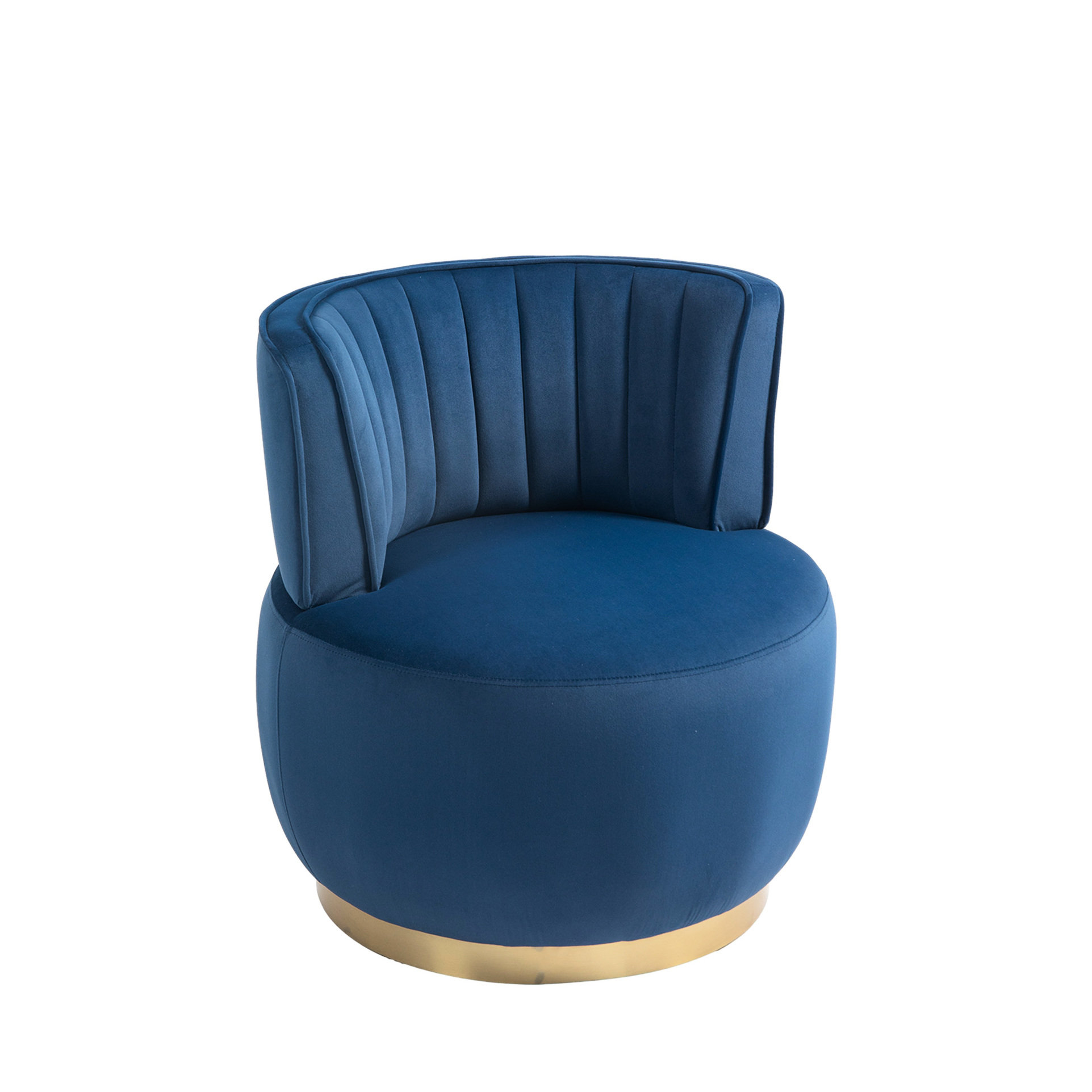 17 Stories Soft Velvet Upholstered, 360 Degree Rotating Leisure Chair ...