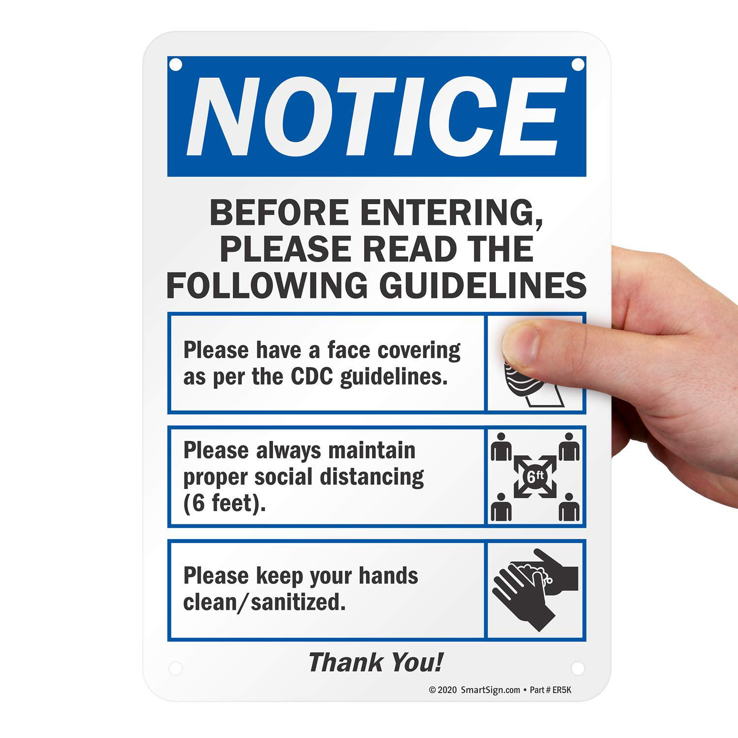 SmartSign Notice Entering Guidelines Face Covering Social Distancing ...