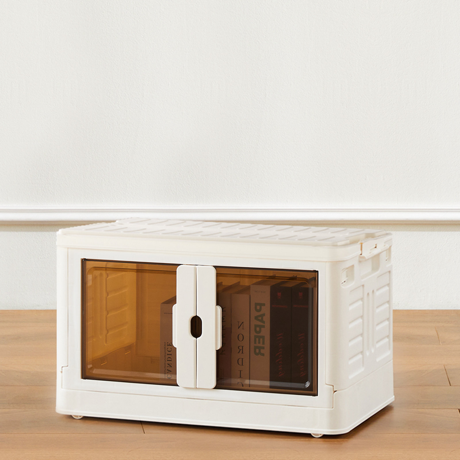 Rebrilliant 1 Tier Collapsible Stackable Storage w/ Lids &Lockable ...