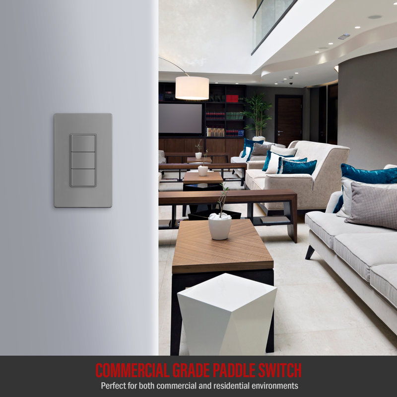 Enerlites 15-Amp Single Pole Triple Rocker Light Switch | Wayfair