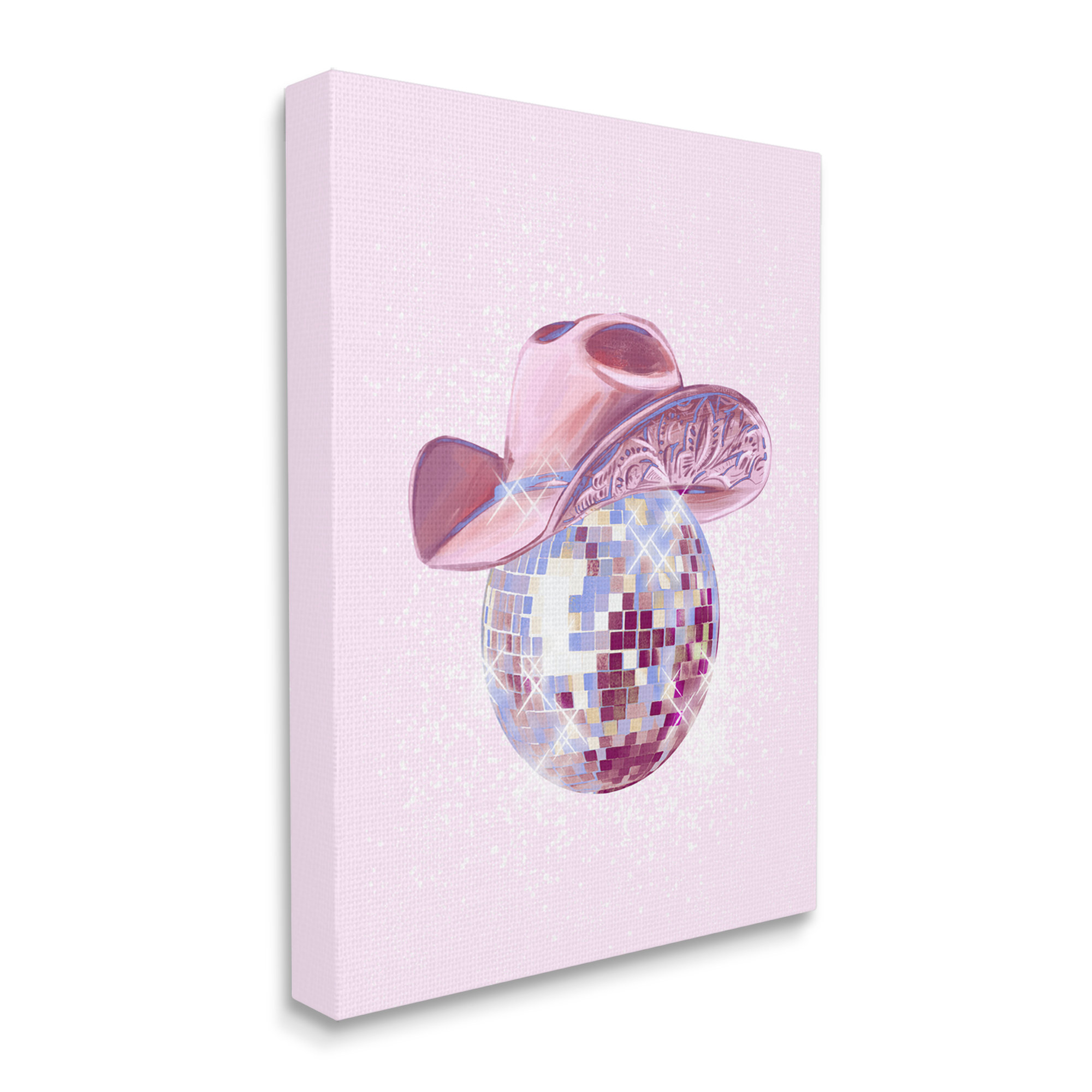 Trinx Glam Pink Disco Cowgirl Framed Floater Canvas Wall Art Design By ...