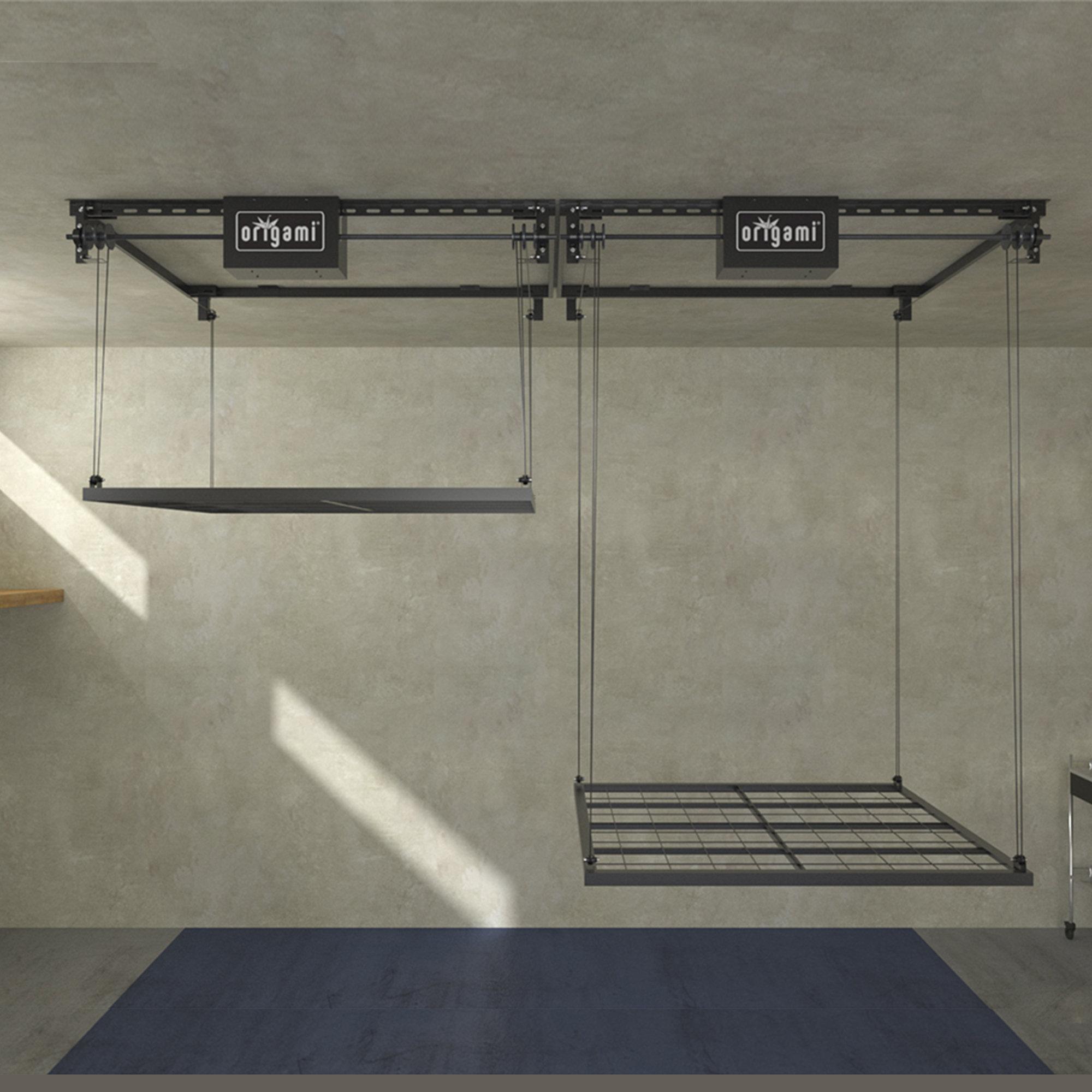 17 Stories Motorized Garage Storage Shelf Black | Wayfair