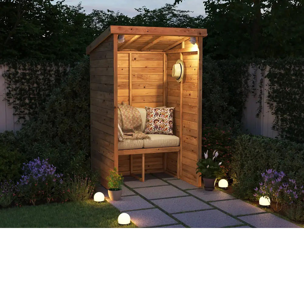 Dunster House Garden Arbour With Pent Roof, Pressure Treated, Compact ...