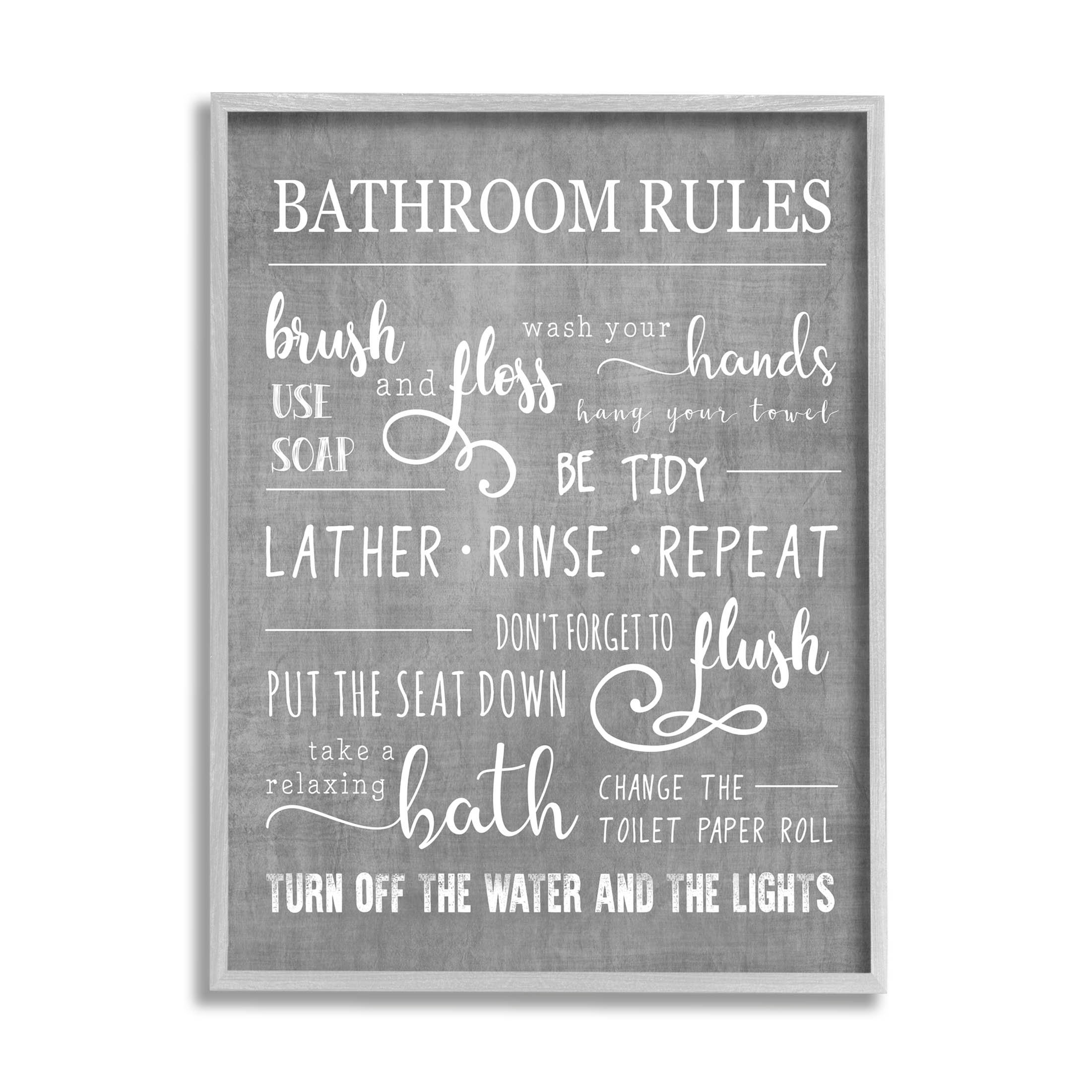 Stupell Industries Bathroom Rules List Sign Giclee Art By Conrad ...
