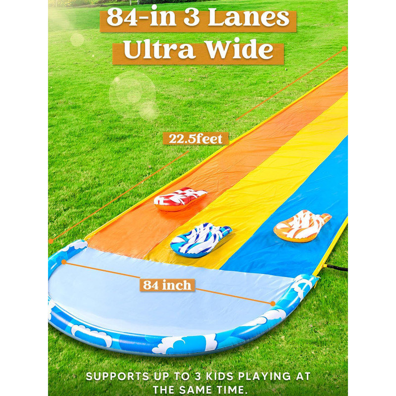 Priyet Triple Water Slide and 3 Boogie Boards,Outdoor Fun | Wayfair