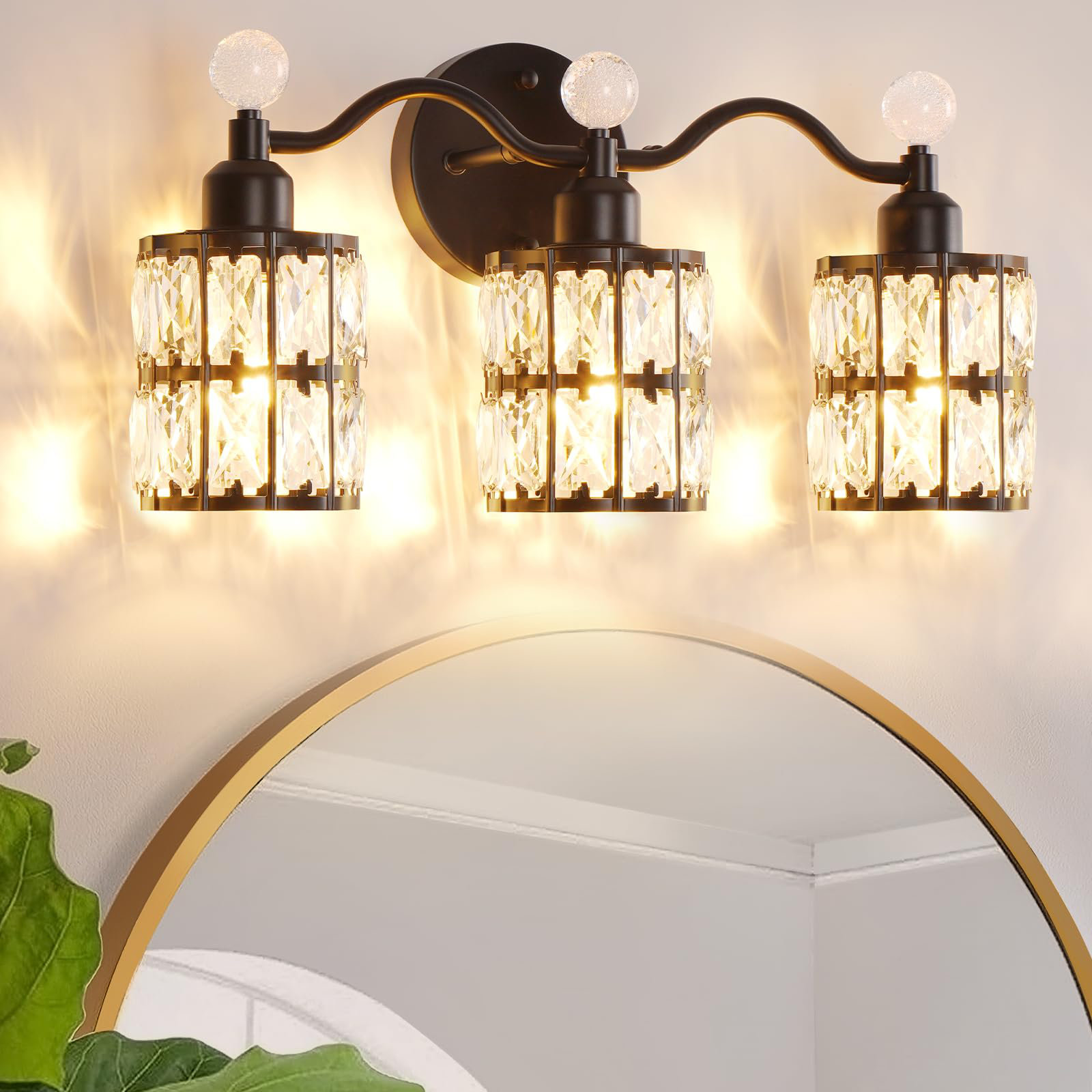 Red Barrel Studio® Bathroom Vanity Light Modern Crystal Vanity Light ...