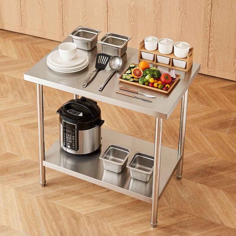 VEVOR Kitchen Cart with Stainless Steel Top | Wayfair