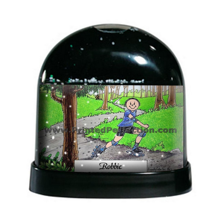 The Holiday Aisle® Friendly Folks Cartoon Caricature Male Rollerblading ...