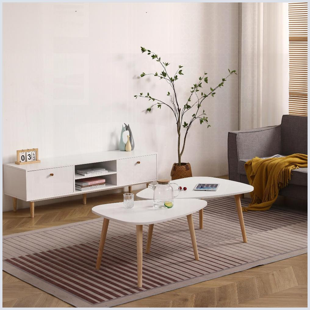 17 Stories Modern Egg-Shape Coffee Table for Living Room, 900mm Wide ...