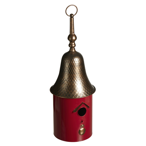 Lark Manor™ 24"H Metal Bell Roof Decorative Outdoor Garden Birdhouse ...