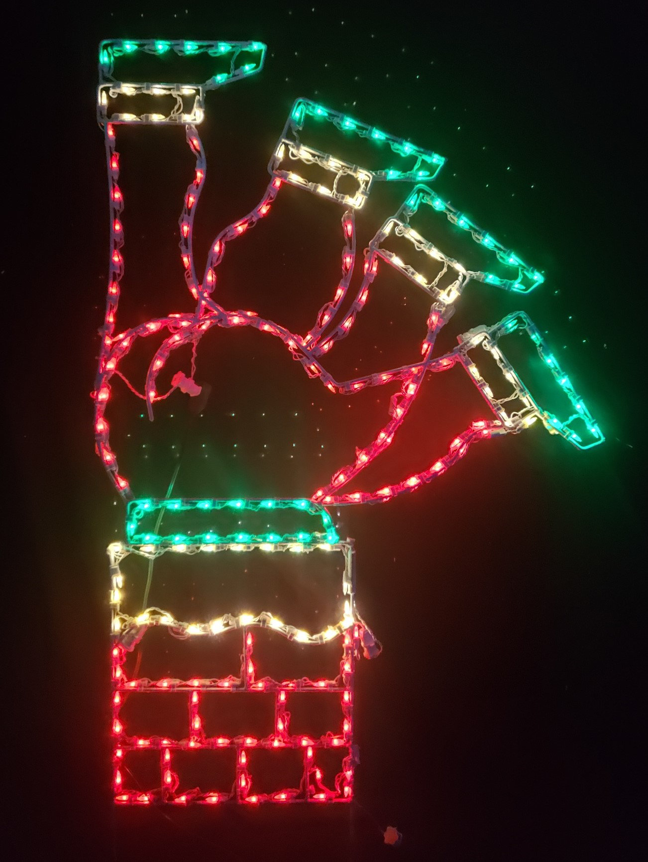 Lori's Lighted D'Lites Animated Santa Kicking Feet in Chimney Christmas ...