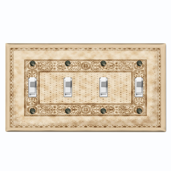 WorldAcc Elegant Beige Carpet Rug Print Nature Themed 4 - Gang Toggle ...