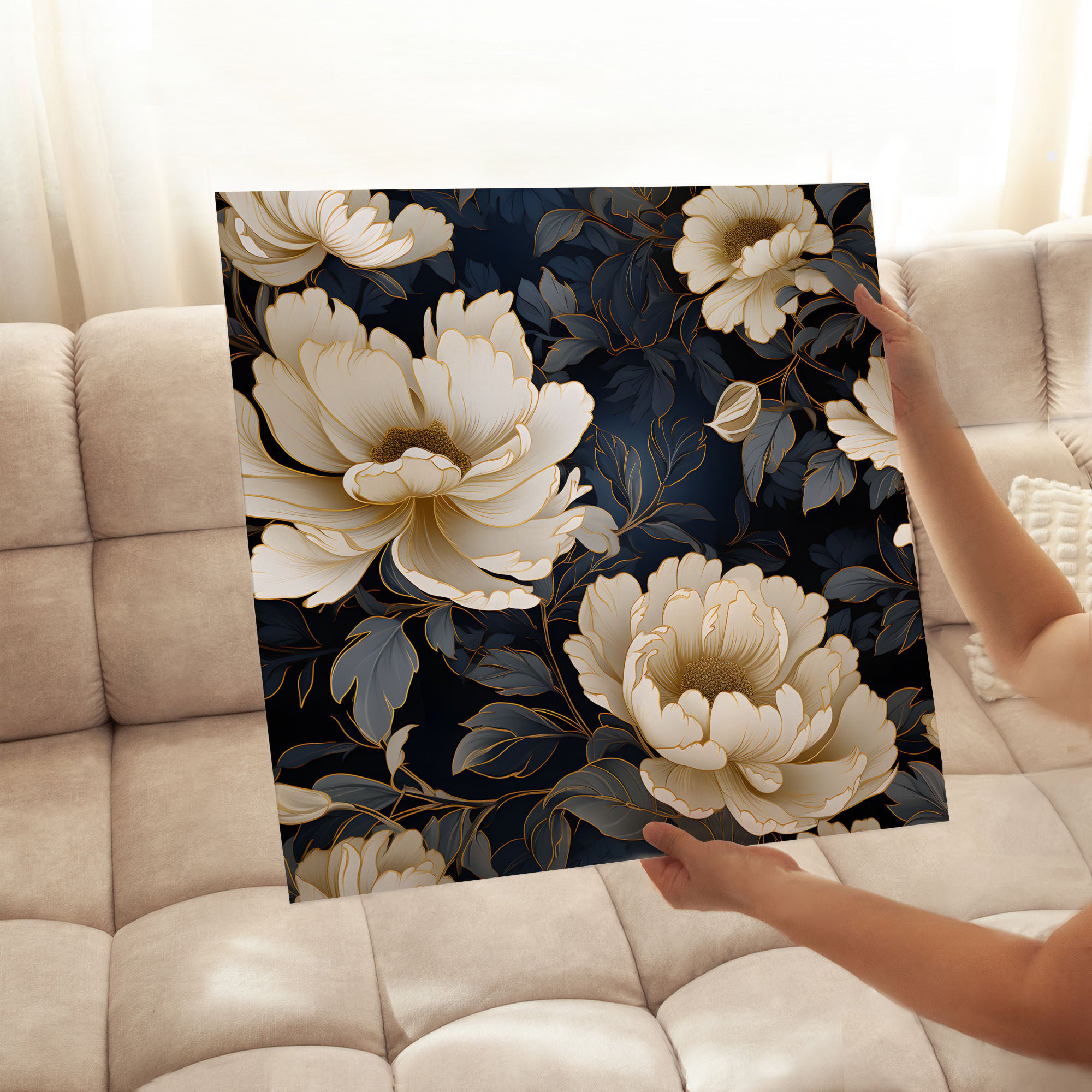 Winston Porter Floral Golden Luse Flowers II Modern Unframed Art Print ...