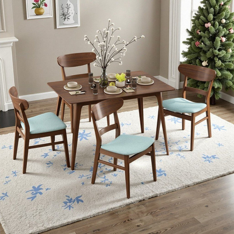 Ivy Bronx 5-Piece Dining Set, Rubberwood Frame, Faux Wood Tabletop, 42. ...