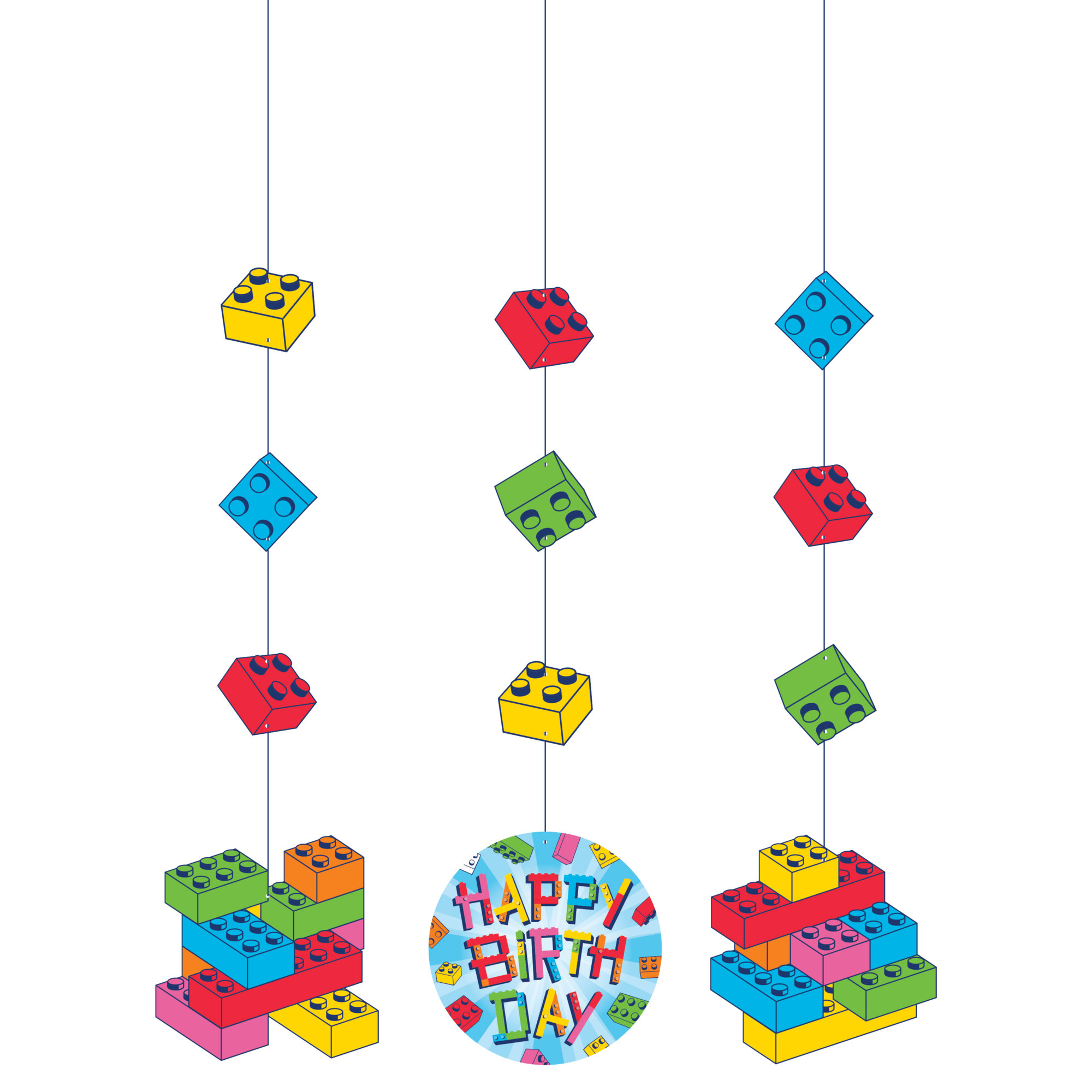 Creative Converting Block Bash Toy Blocks Birthday Décor Set, 35 ct ...
