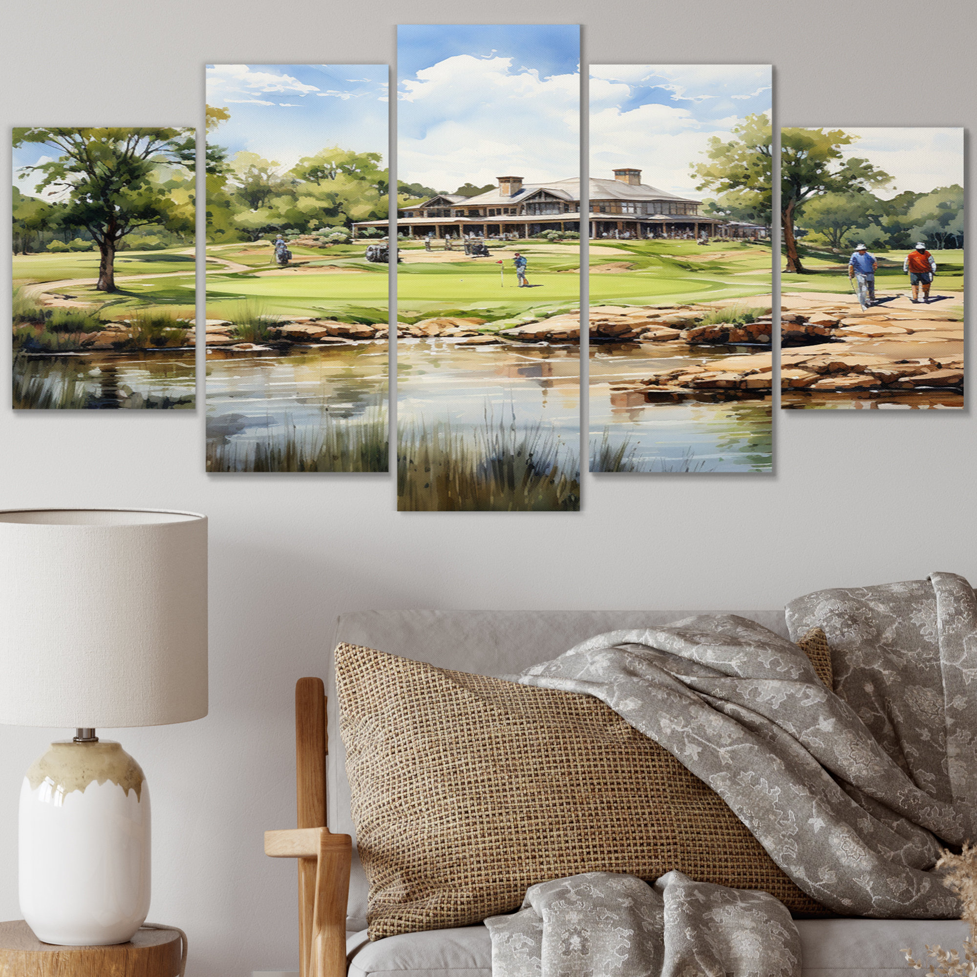 Red Barrel Studio® Country Clubs Gold Putting Green - Landscapes Metal ...