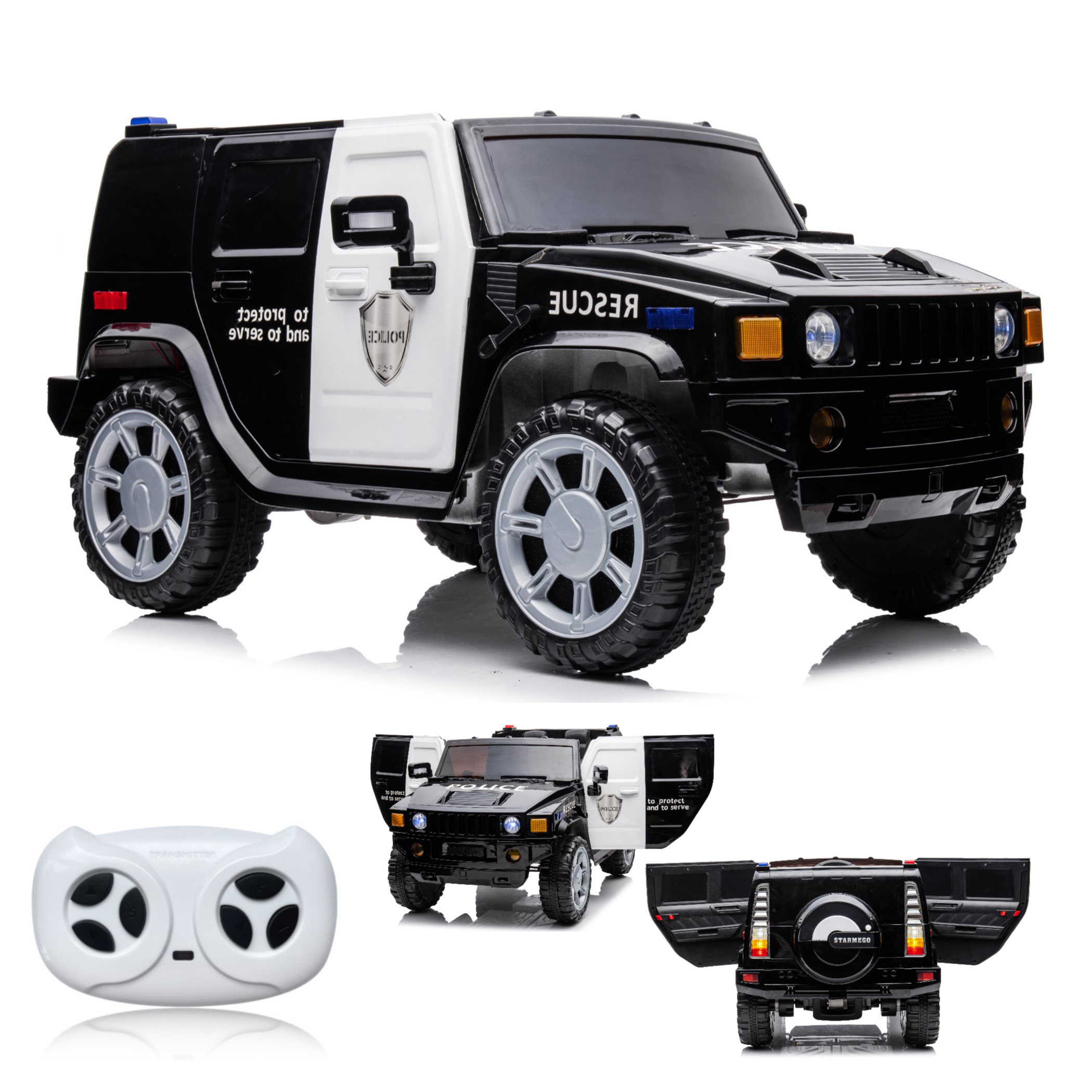 Yesurprise 2 Seater Police / Fire Department Battery Powered Ride On ...