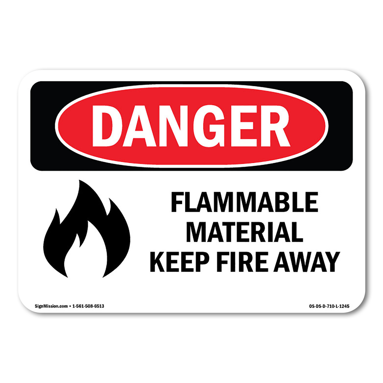 SignMission Flammable Material Keep Fire Away Decal 7" X 5" | Wayfair
