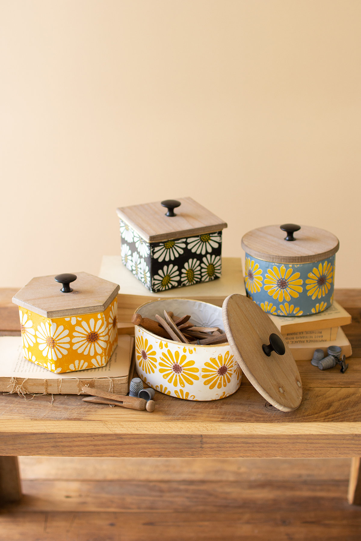 Red Barrel Studio® Wood Canister - Set of 4 - Wayfair Canada