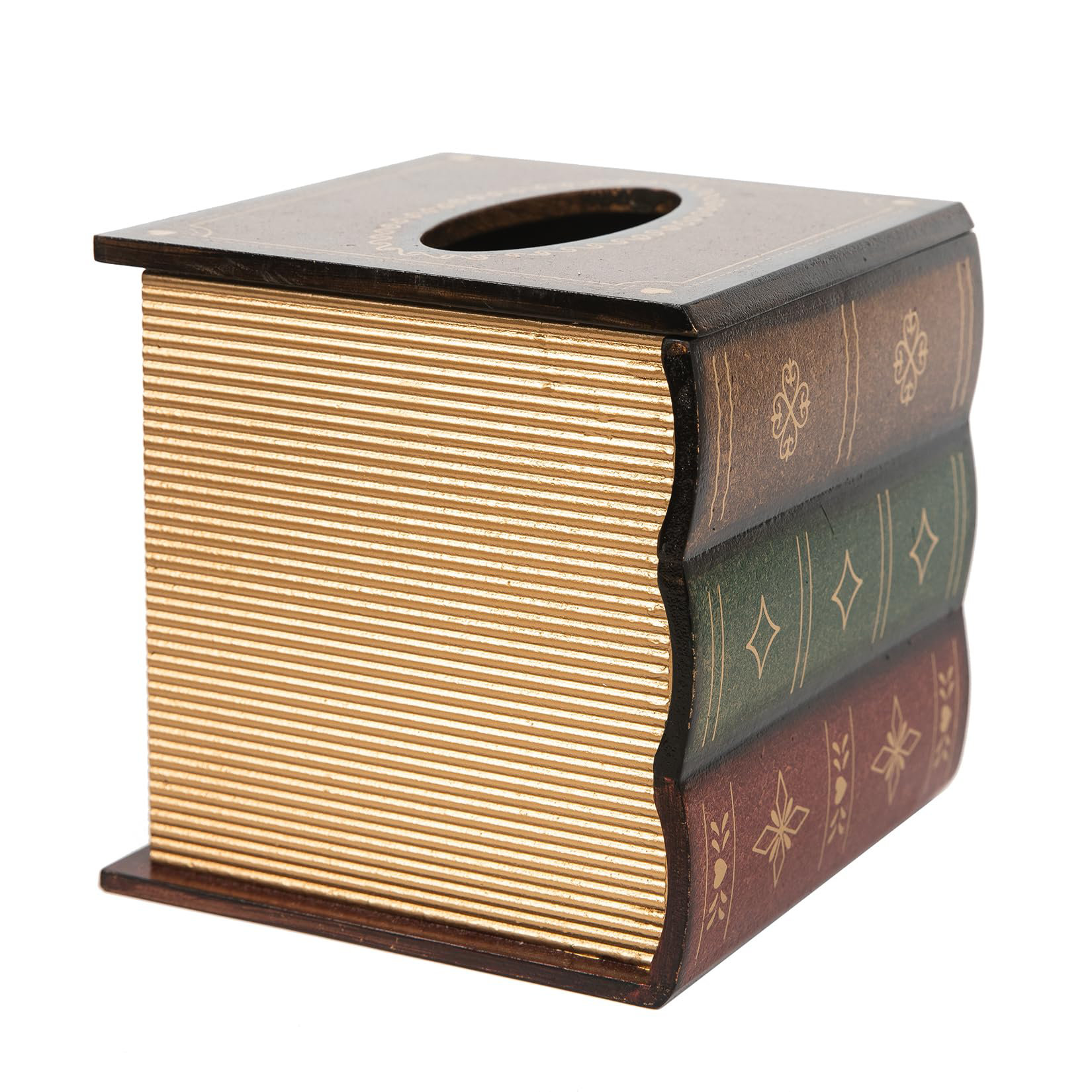 Lark Manor™ Crafted Classical Retro Wooden Antique Book Tissue Box ...