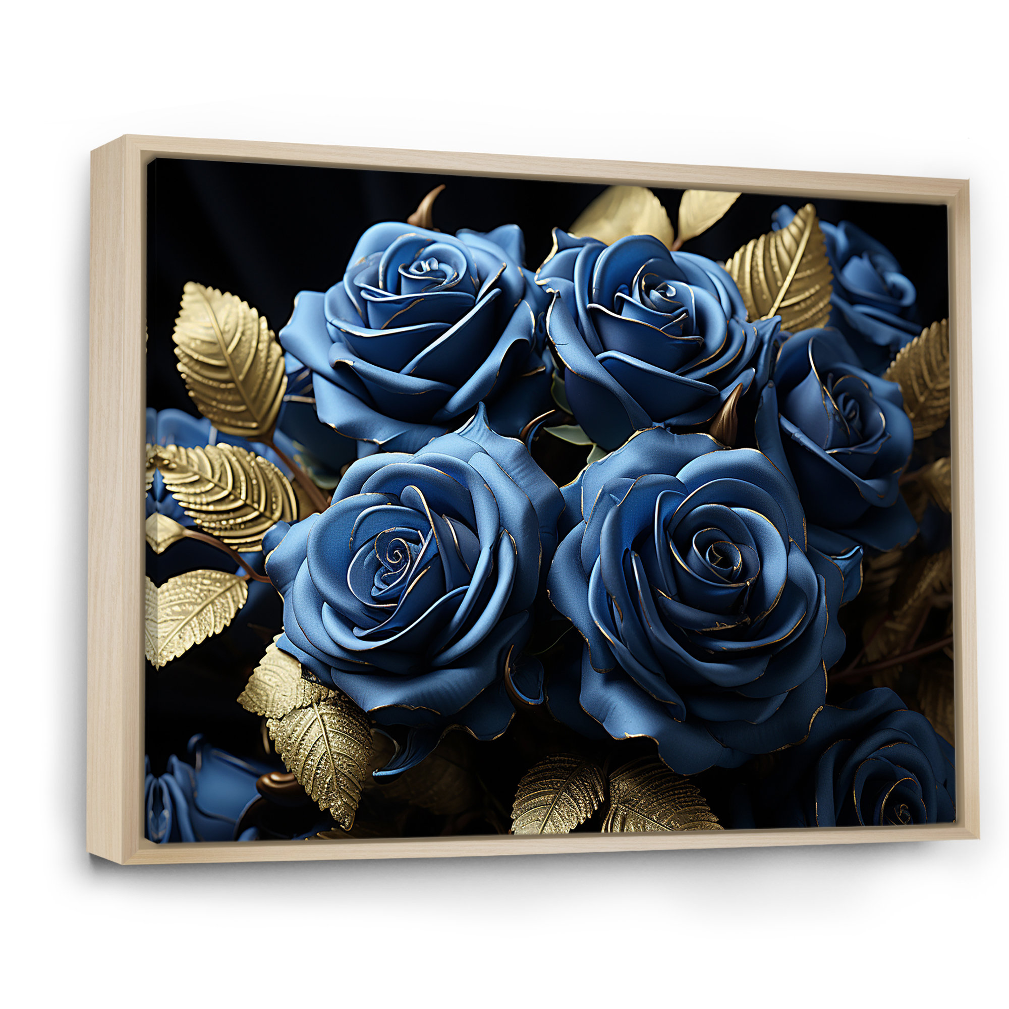 Design Art Azure Blue Roses Arrangement Elegance II On Canvas Print ...