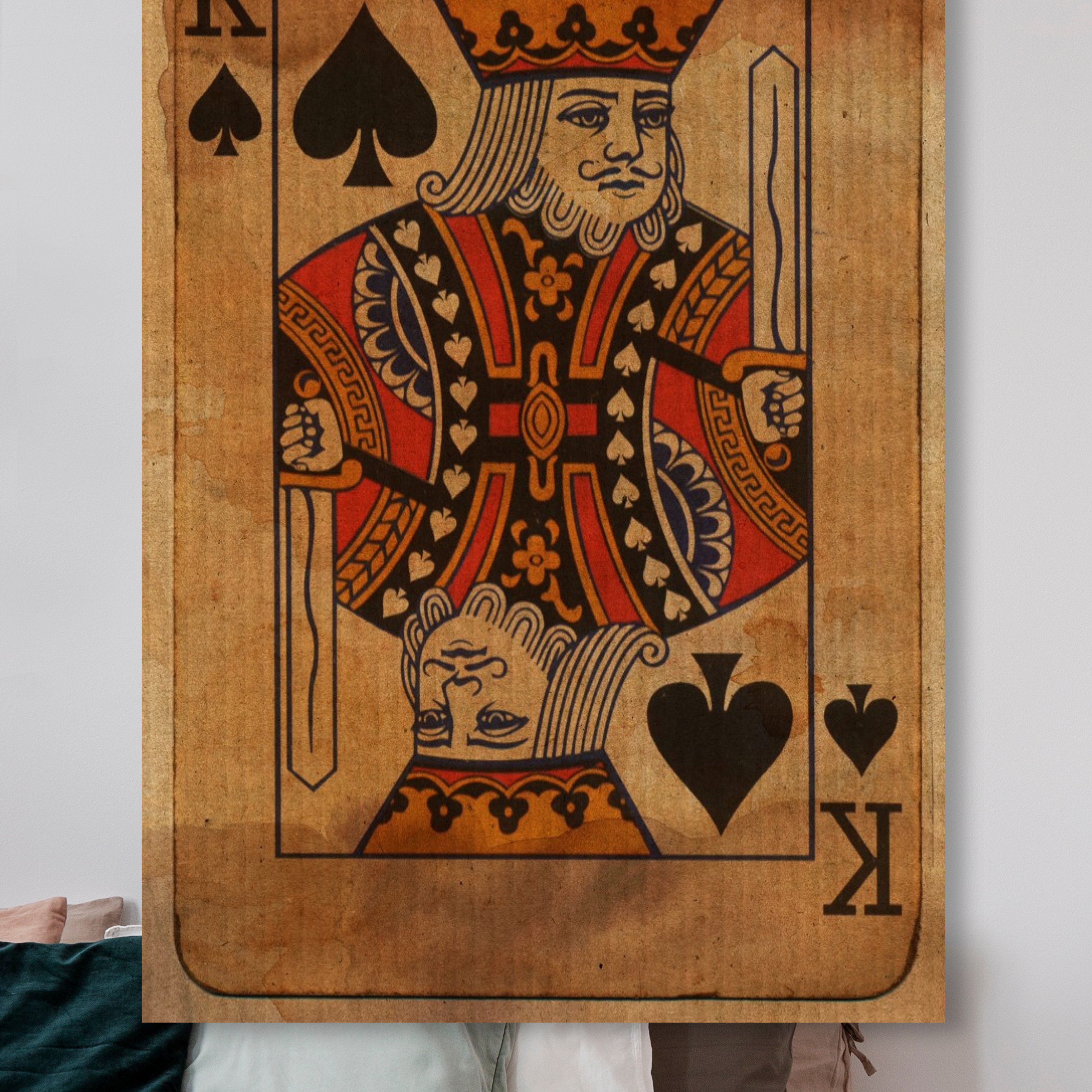 Art Remedy Playing Cards King of Spades - Wrapped Canvas Painting Print ...