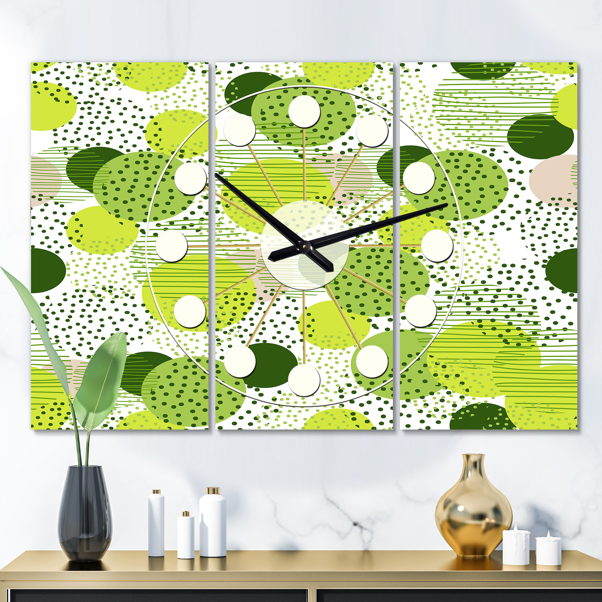 East Urban Home Circular Abstract Retro Geometric X - Oversized Mid ...