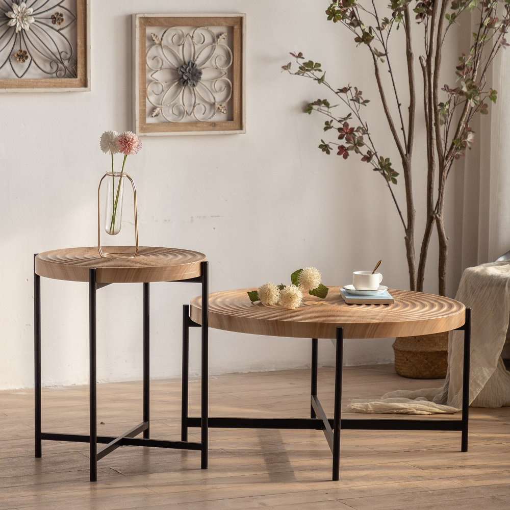 Millwood Pines 2-Piece Modern Farmhouse Living Room Coffee Table Set ...