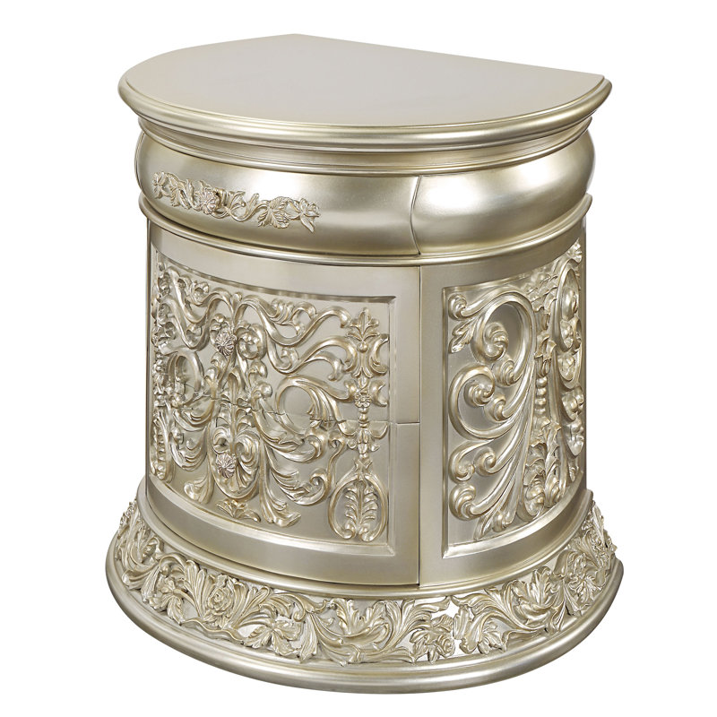 House of Hampton® Denessa 3-Drawer Nightstand in Antique Gold | Wayfair