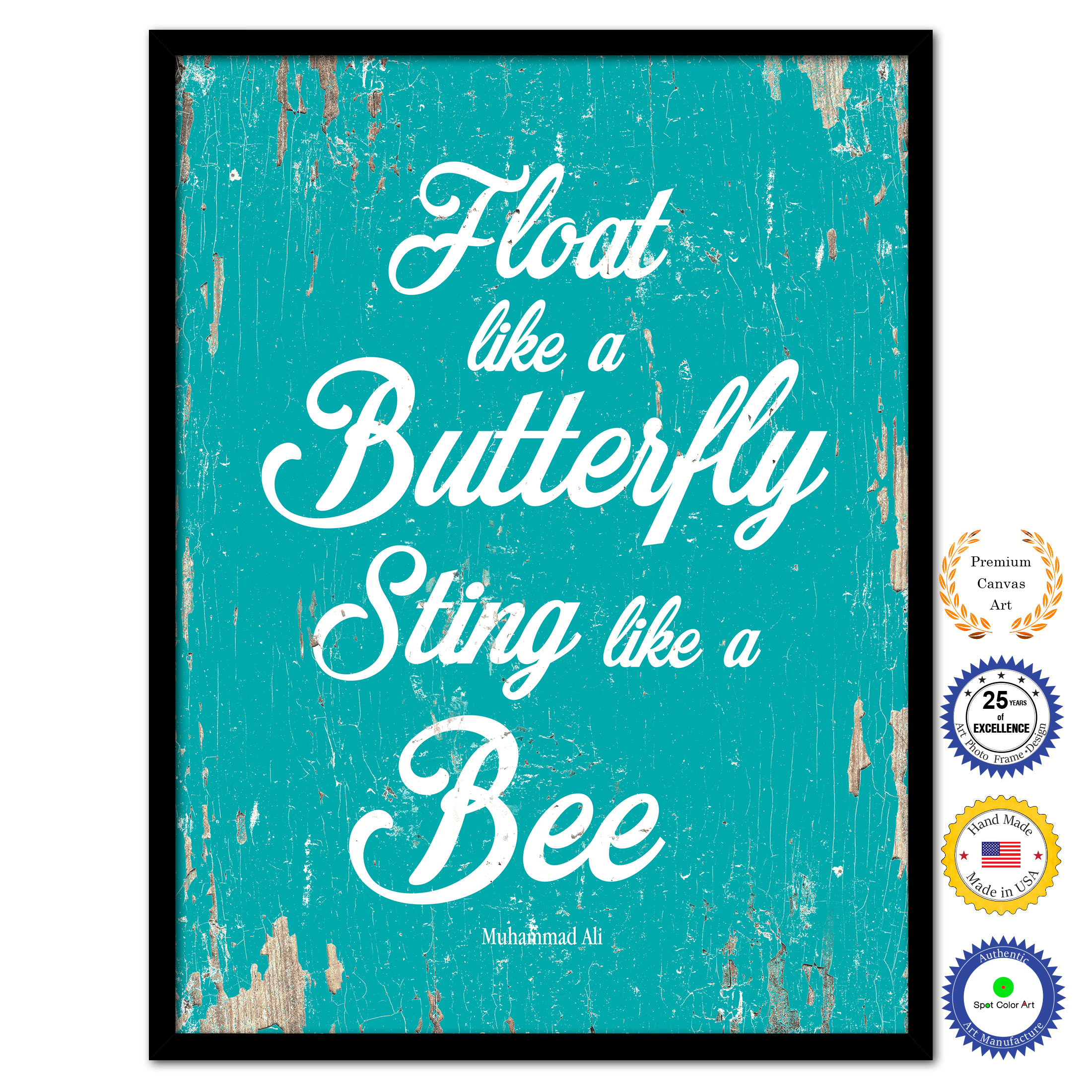 Trinx SpotColorArt Float Butterfly Sting Like A Bee Handcrafted Canvas ...