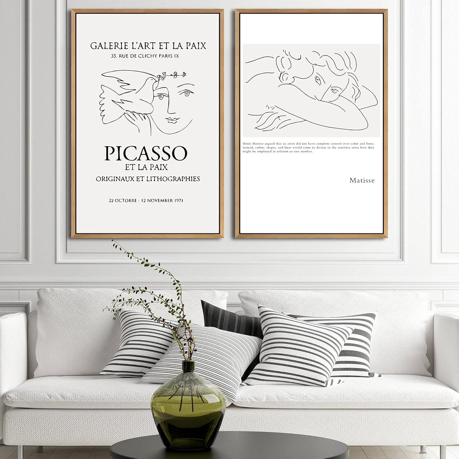 wall26 Sketch of Woman Holding Bird and Crossing Arms Abstract Shapes ...