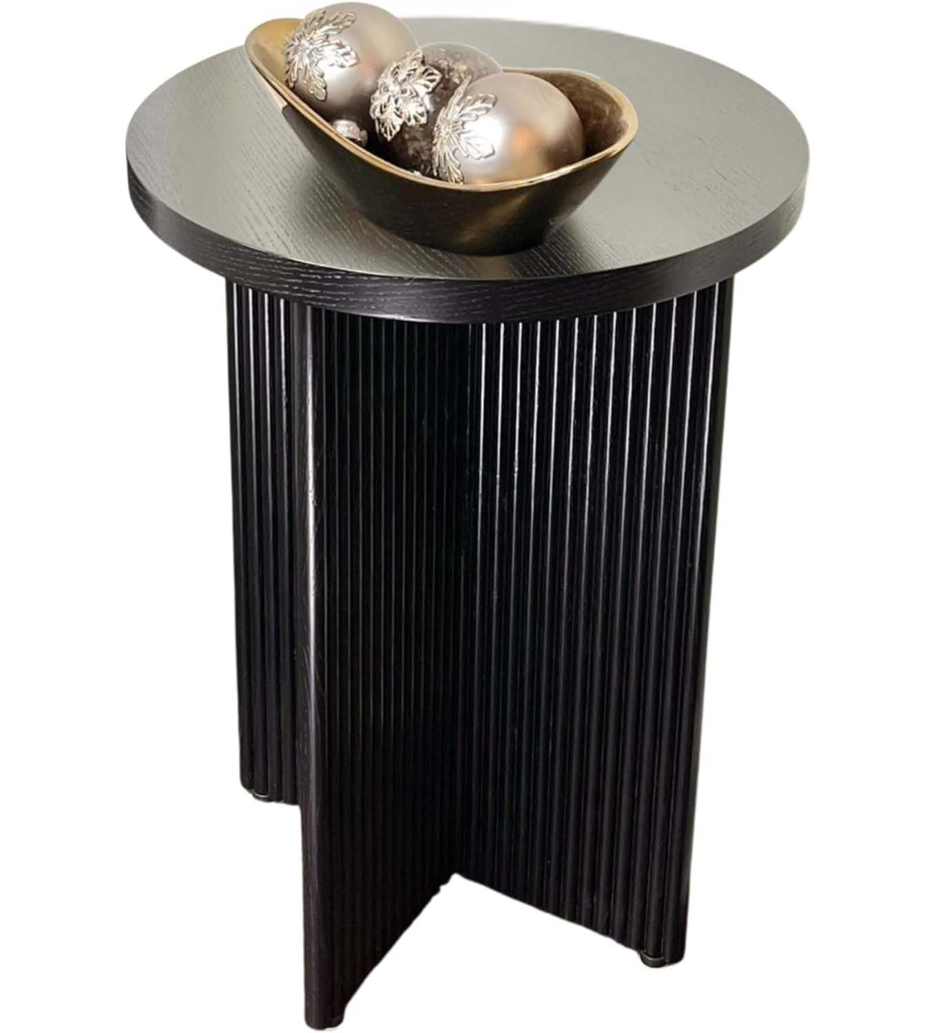 Ivy Bronx Modern Fluted Table, Small End Table, Round Top, Living Room ...