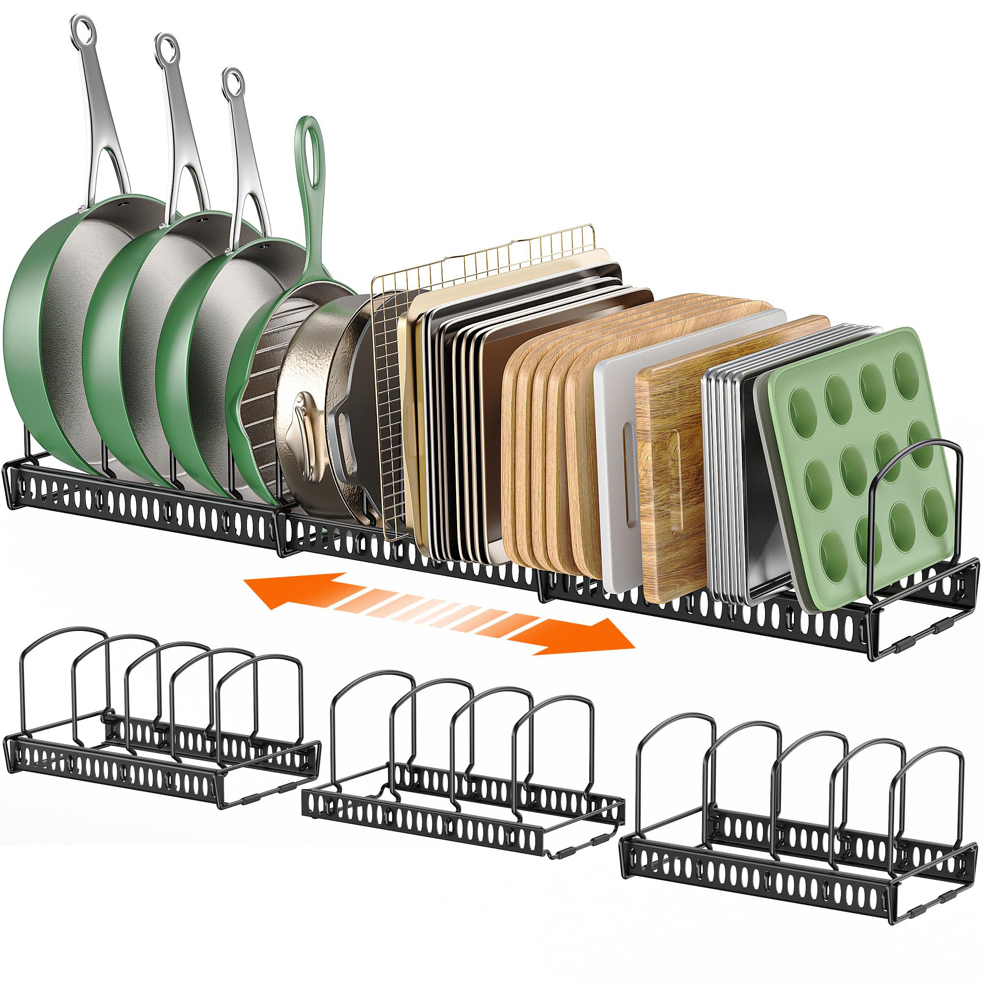 Prep & Savour 3-Pack 14 Adjustable Shelf Cutting Board Organizer For ...