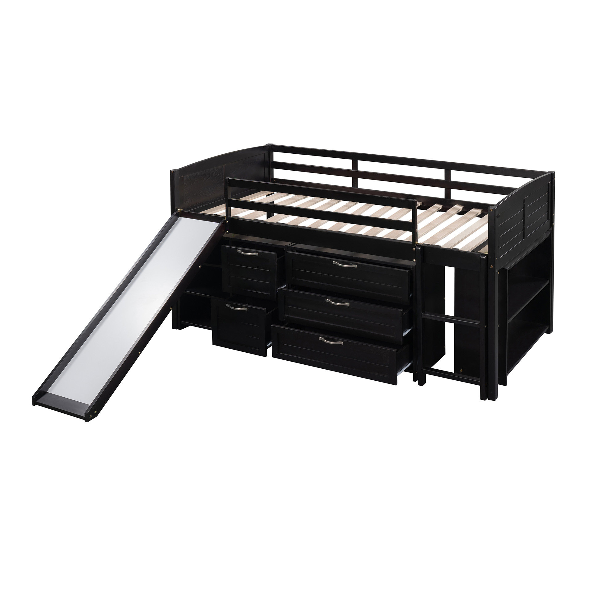 Darby Home Co Low Loft Bed With Cabinets | Wayfair