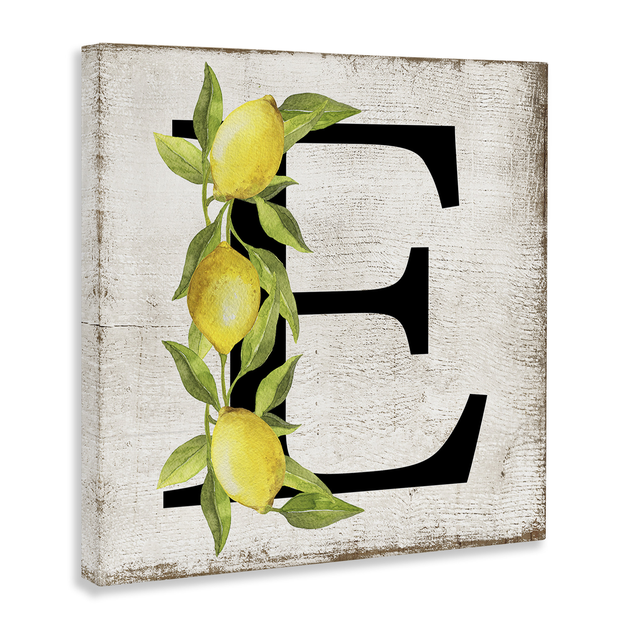 August Grove® E with Lemon Letter Canvas Wall Art by Creatif Belle bp ...