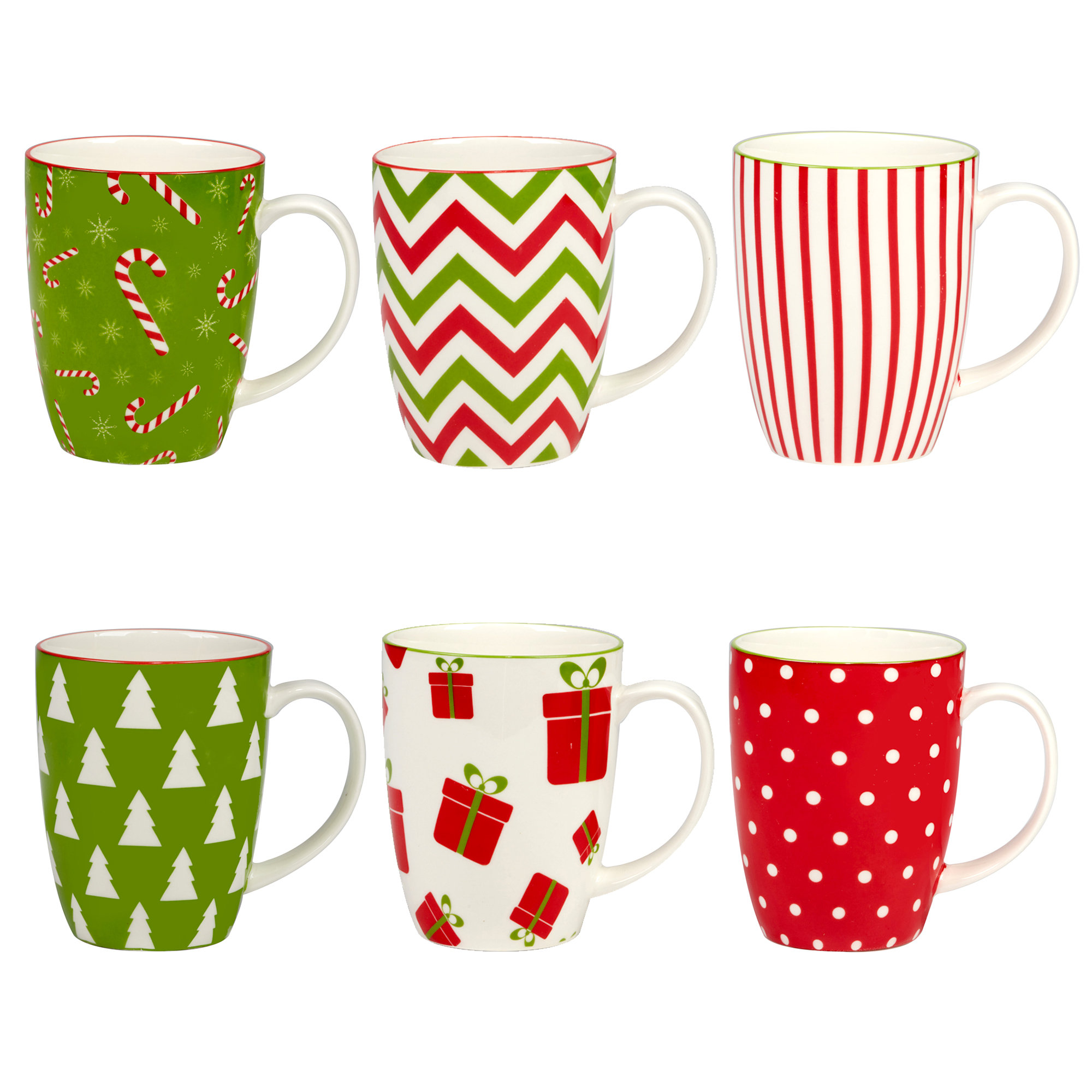 Certified International Holiday Fun Set of 6 Mugs asst | Wayfair