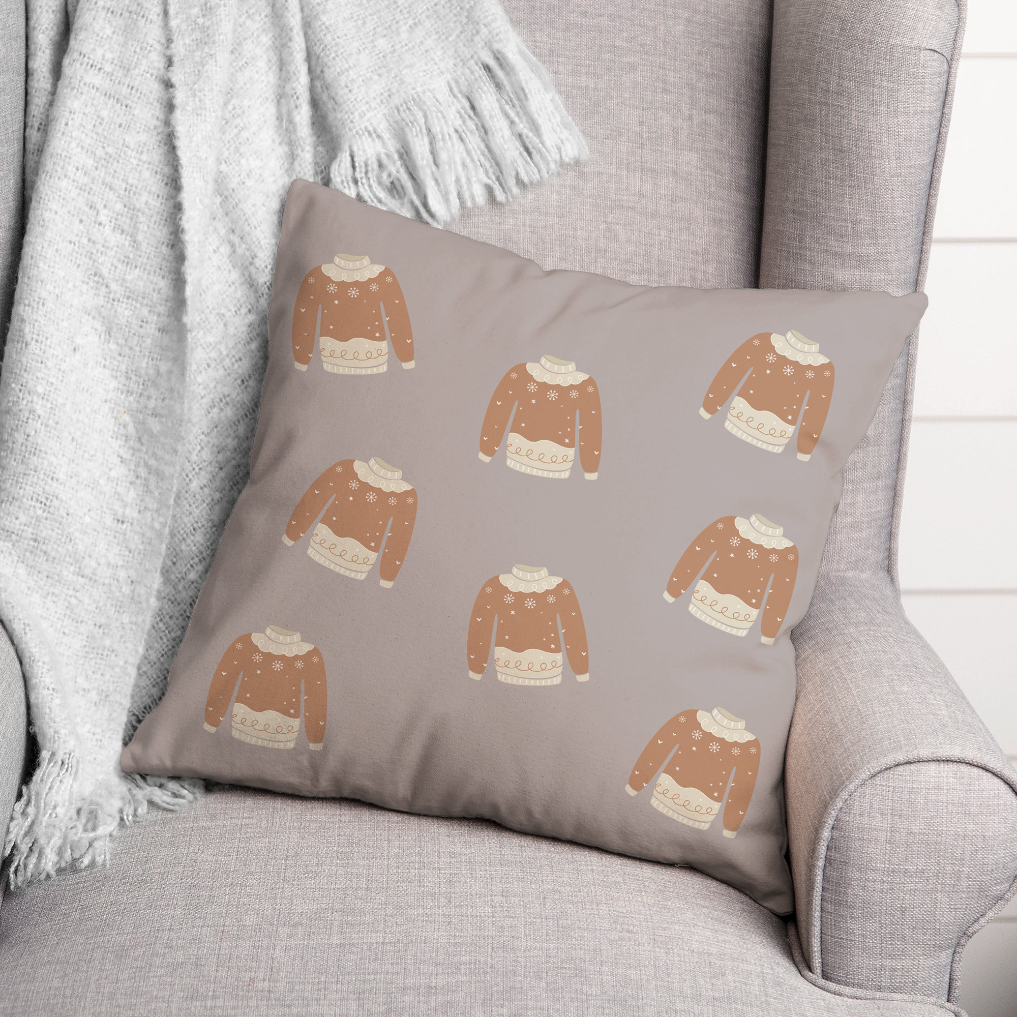 Designs Direct Creative Group Sweater Weather Square Pillow Cover ...