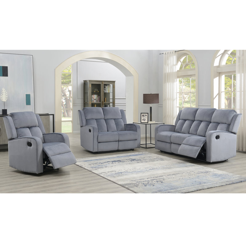 Latitude Run® Dale 3 Piece Reclining Living Room Set & Reviews | Wayfair