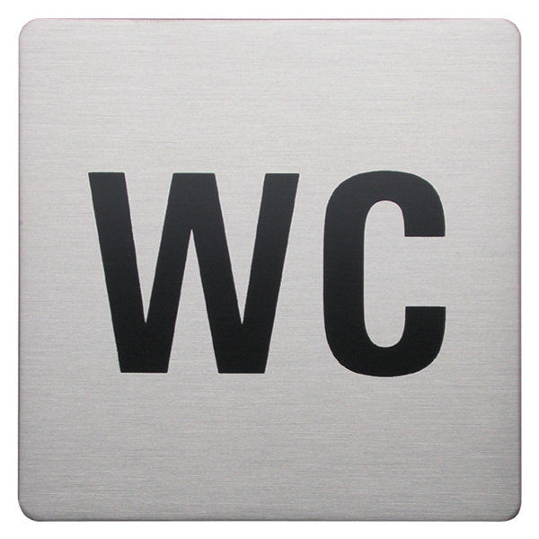 Belfry Bathroom Sula Square WC Signs in Brushed | Wayfair.co.uk
