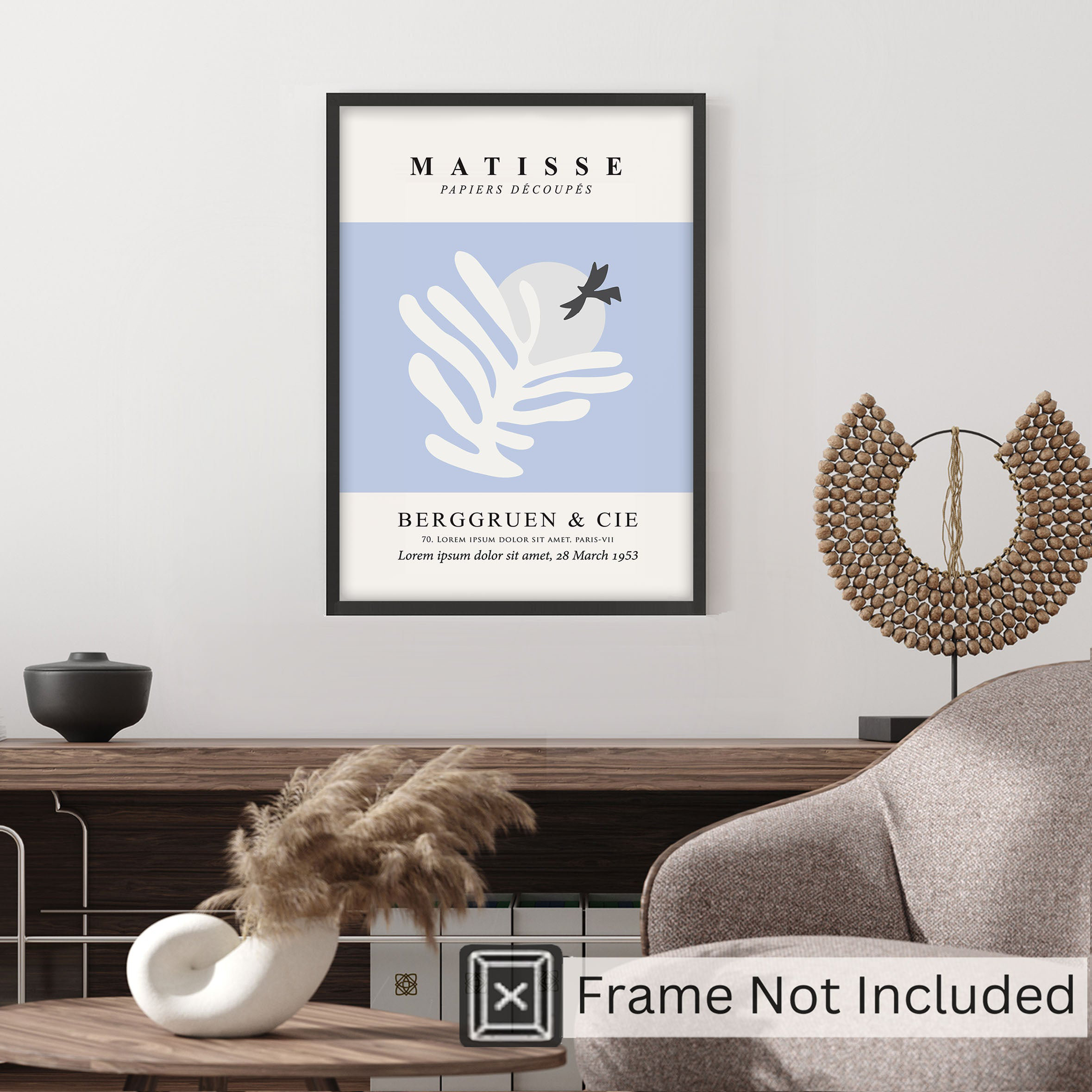 Vault W Artwork Abstract Matisse Bird I Blue Modern Unframed Art Print ...