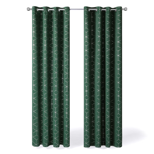 Deconovo Silver Diamond Pattern Curtain Pair | Wayfair