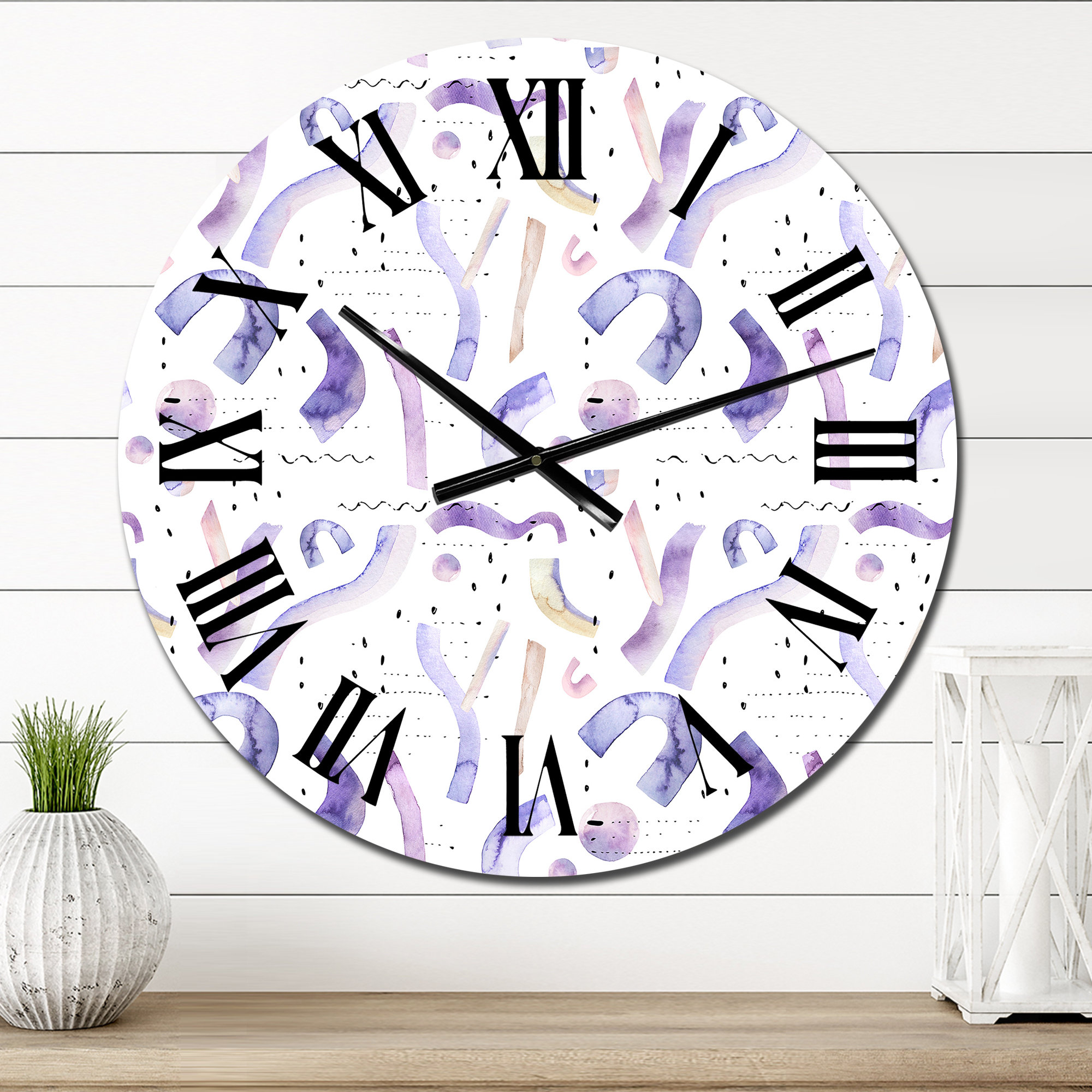 East Urban Home Minimal Lavender Purple Elements Retro I - Patterned ...