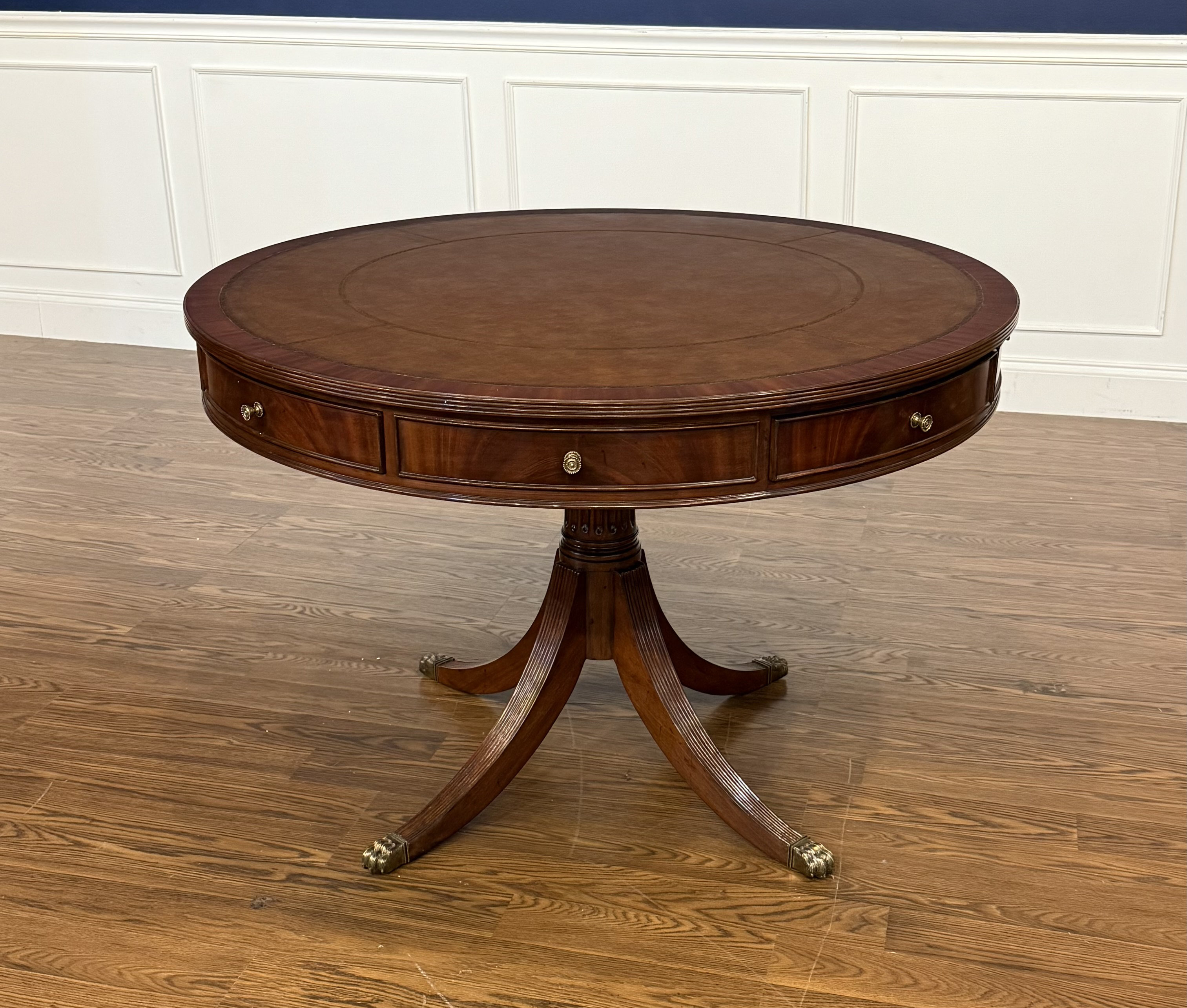 Leighton Hall Furniture Traditional Mahogany Drum Table | Wayfair