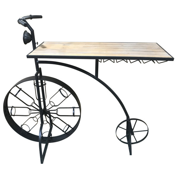 Continental Art Center Bicycle Wine Rack Display Bottle and Wine Glass ...