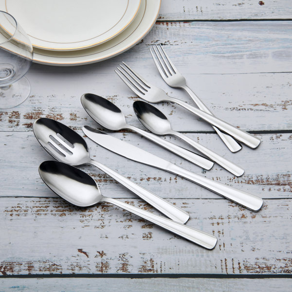 Ornative Flatware ALICJA Stainless Steel 42 Pieces Flatware Set with ...