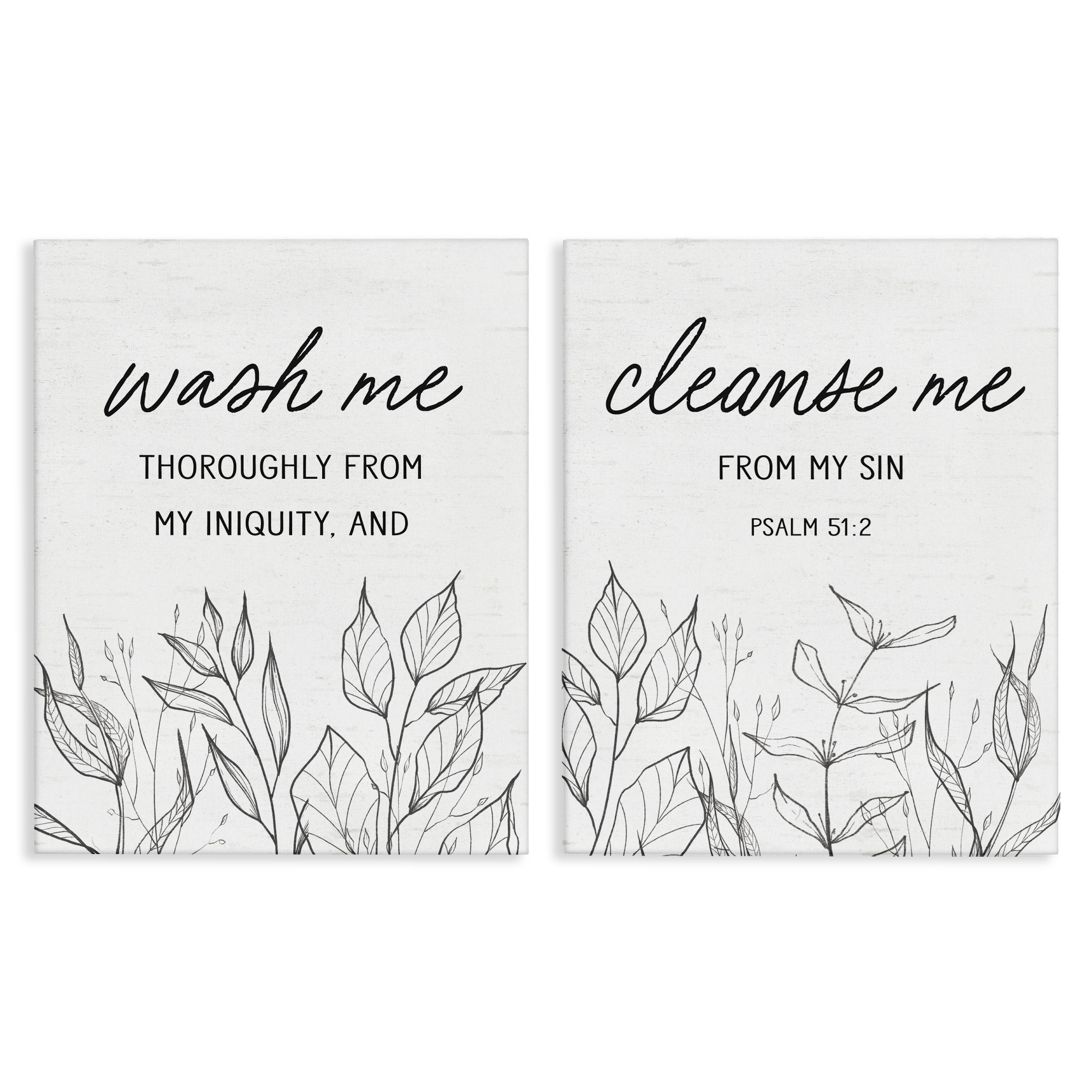 Ophelia & Co. Wash & Cleanse Me Scripture 2pc Canvas Set, design by ...