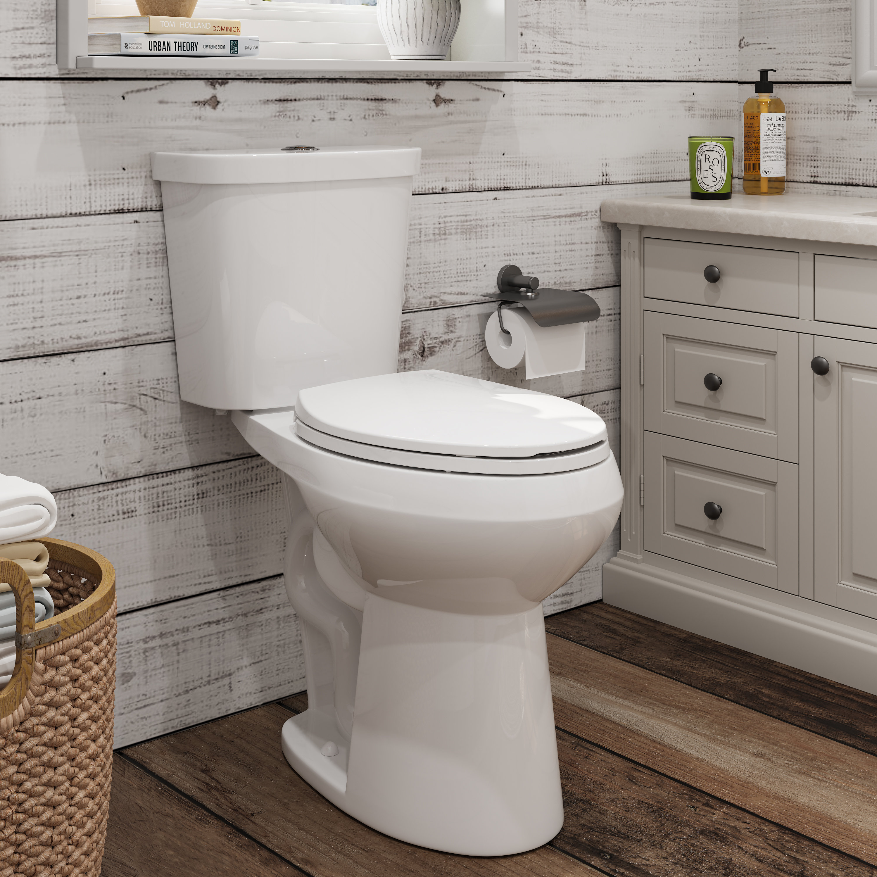 HOROW 21'' Extra Tall Toilet Comfortable SeatHeight 1.28 GPF Elongated ...