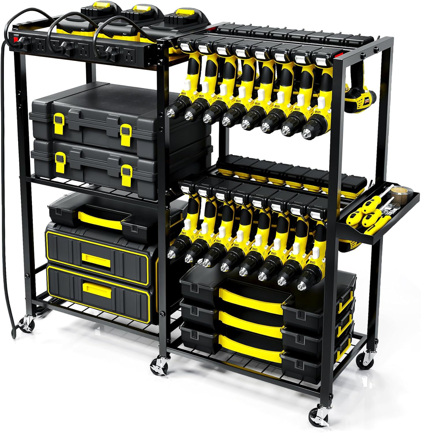 Orren Ellis 28-Drill Rack Tool Cart: Rolling Garage Storage With ...
